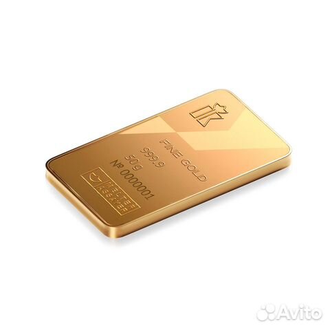 Золотой слиток мерный 50г купить в Москве | Хобби и отдых | Авито